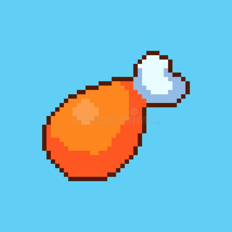 Pixel Art Fried Chicken Bucket Game Asset Design Stock Vector ...