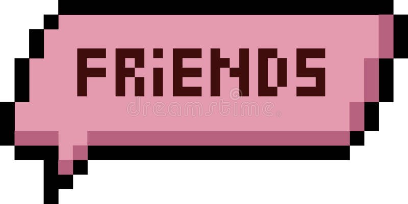 Pixel Art Friends Speech Bubble Stock Vector - Illustration of love ...