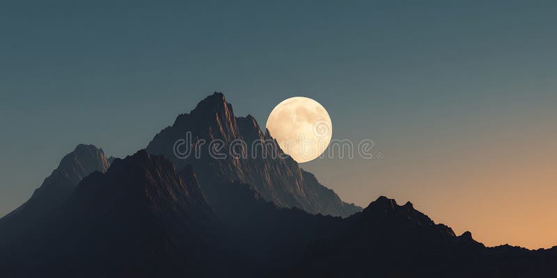 Pixel Art Full Moon Over Mountains Stock Illustration - Illustration of ...
