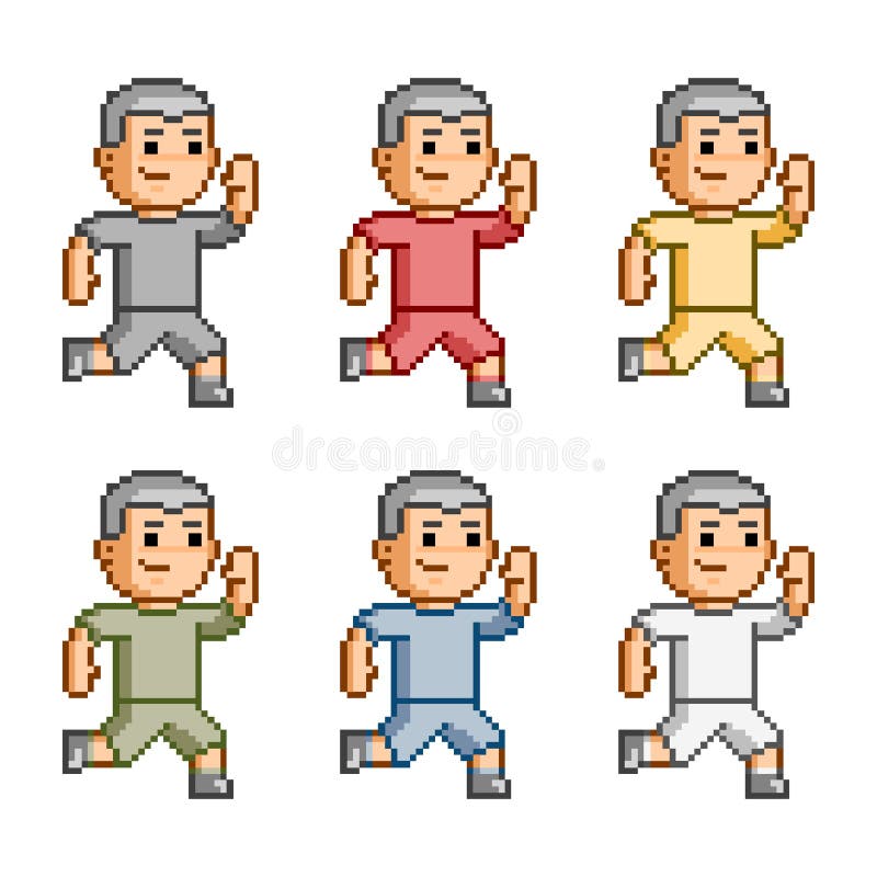 Pixel Art Running Man for Design Stock Vector - Illustration of symbol ...
