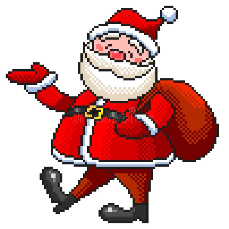 Pixel Santa Isolated Vector Stock Vector - Illustration of background ...