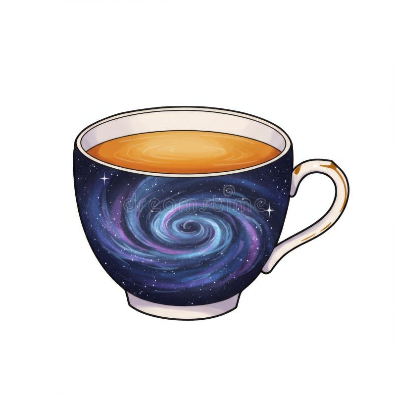 Pixel Art Galaxy Teacup: Cosmic Swirl Design Stock Illustration ...