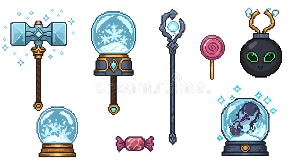 Pixel Art Game Assets stock illustration. Illustration of artwork ...