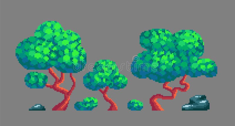 Pixel Art Game Design Elements. Stock Vector - Illustration of game ...