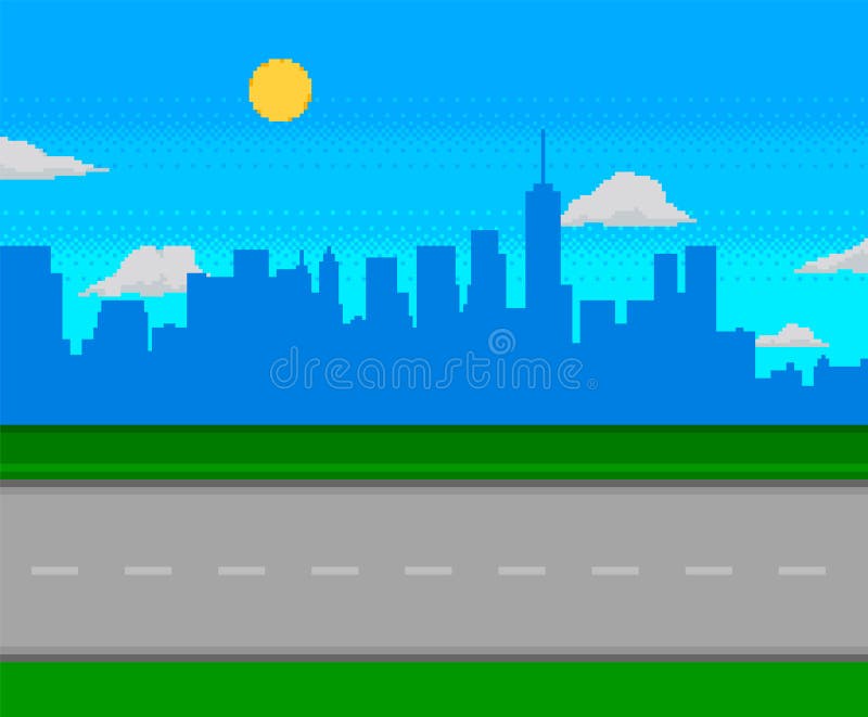 Road Pixel Art Style Texture. Vector Illustration. Stock Vector ...