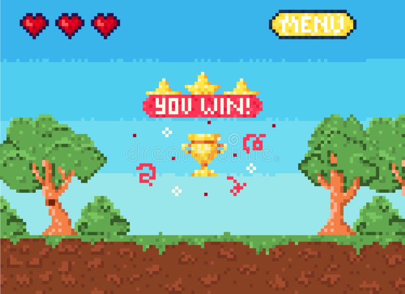 Pixel Game You Win Stock Illustrations – 62 Pixel Game You Win Stock ...