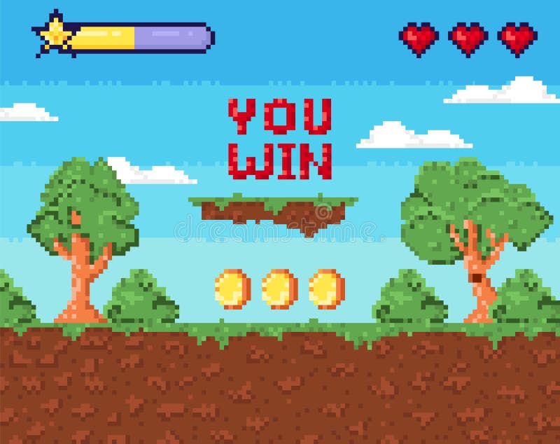 Pixel Game You Win Stock Illustrations – 67 Pixel Game You Win Stock ...