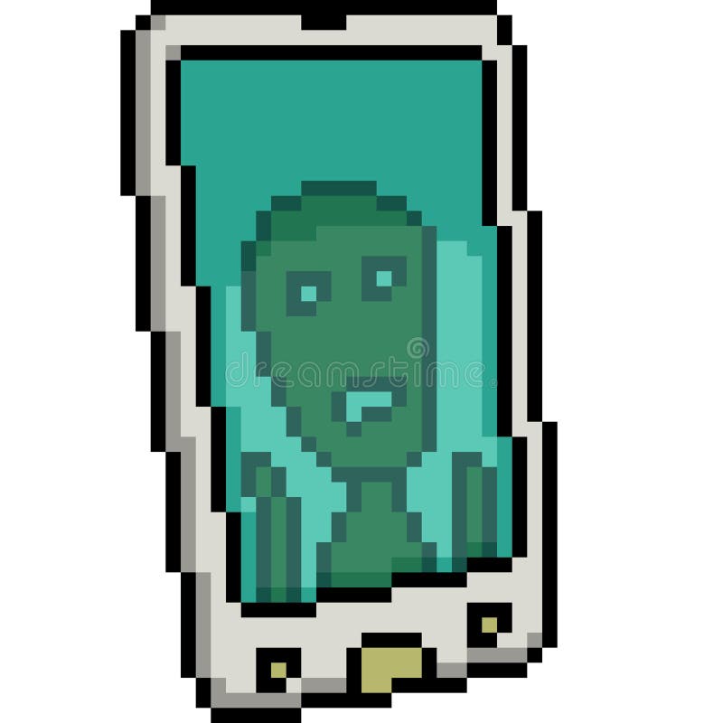 Pixel art ghost in phone stock vector. Illustration of isolated - 269875727
