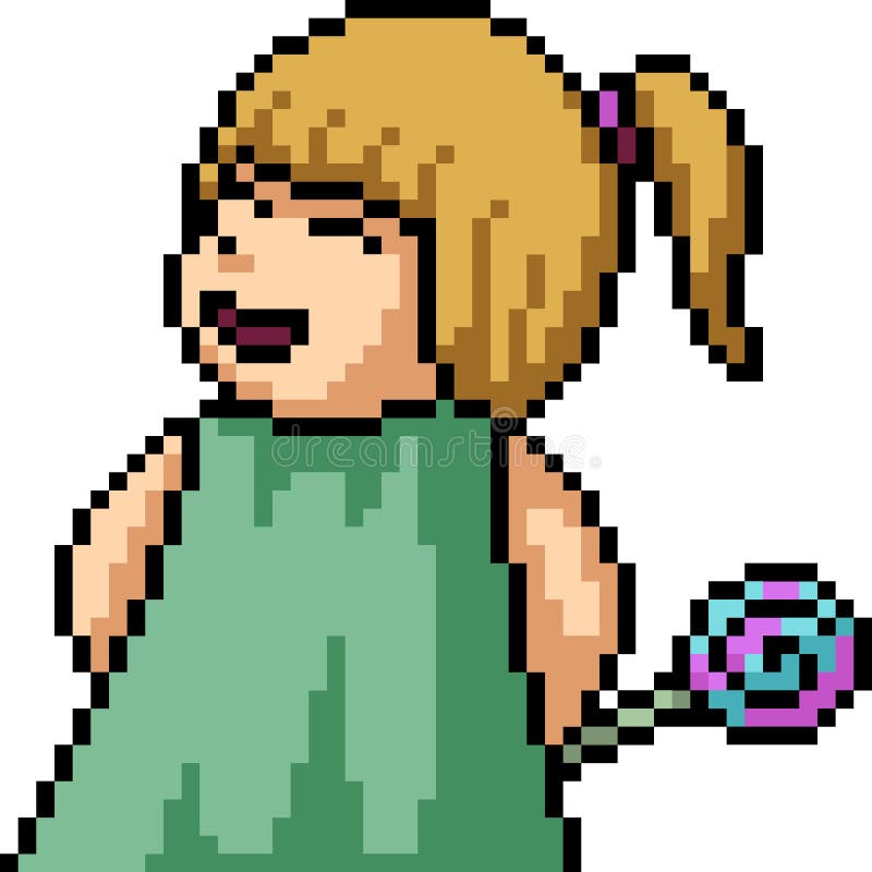 Pixel art girl hide candy stock vector. Illustration of icon - 266538622