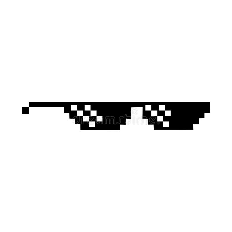 Pixel Art Glasses Black Glasses Of Thug Life Stock Vector