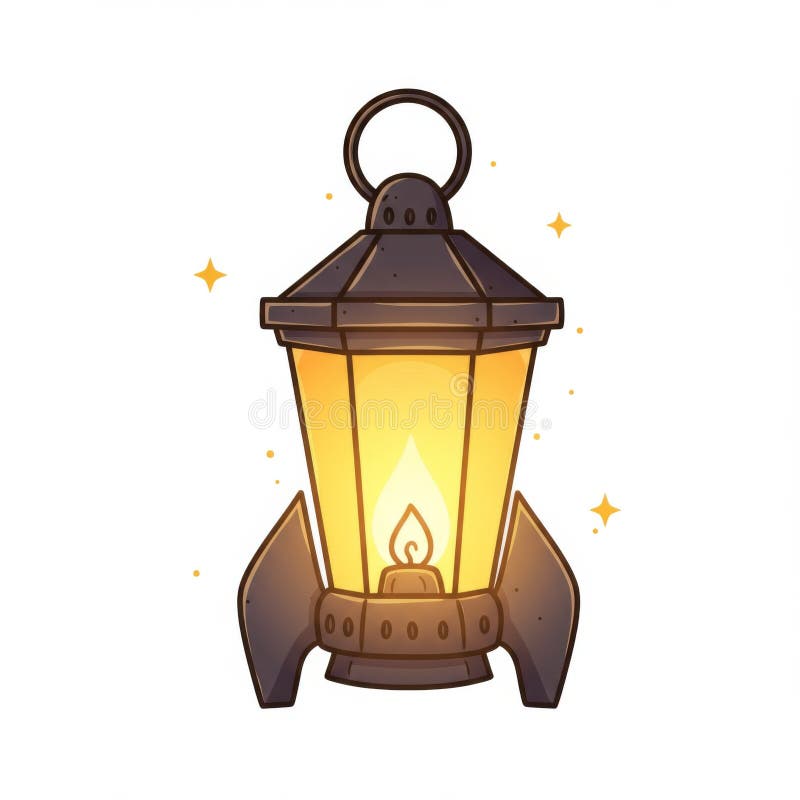 Pixel Art Glowing Lantern with Rocket Feet Stock Illustration ...