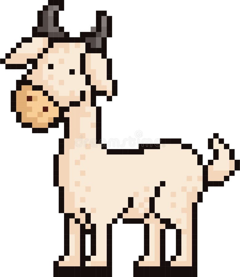 Pixel Art Goat. Vector Illustration Decorative Design Stock Vector ...