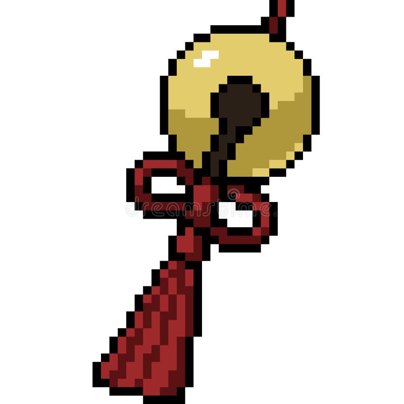 Pixel Art Gold Bell Decoration Stock Vector - Illustration of hang ...