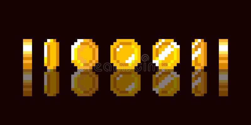 Pixel Art Gold Coin Animation. Game Art. Isolated Vector Illustration ... Pixel Art Gold Coin Animation. Game Art. Isolated Vector Illustration ...