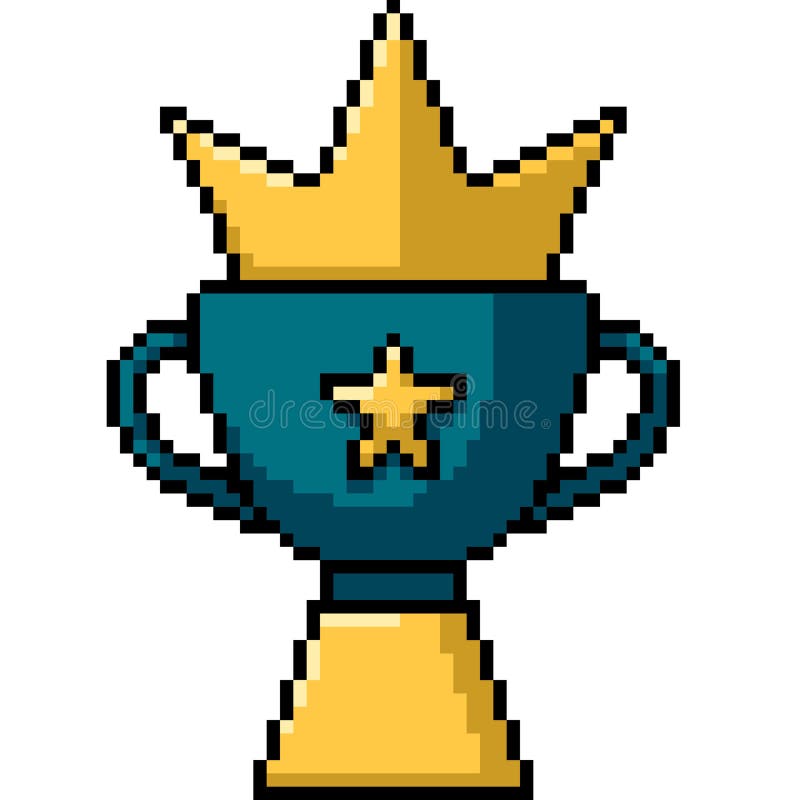 Pixel Art of Gold Winner Cup Stock Vector - Illustration of winner ...
