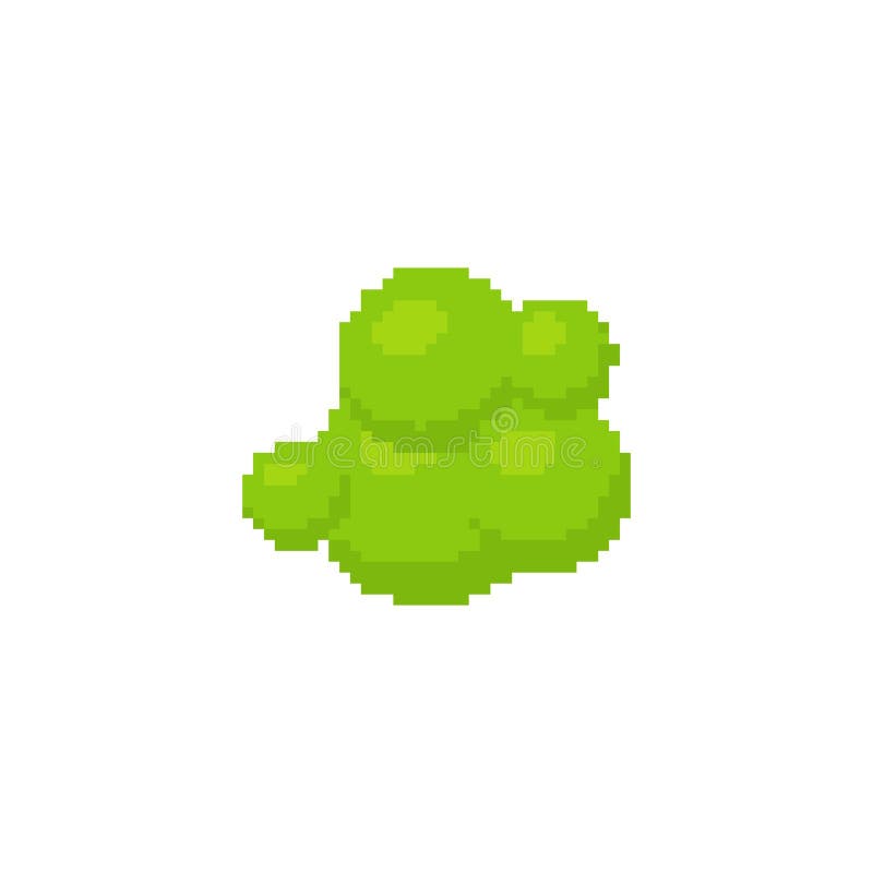 Pixel Art Green Bush Illustration. Minimalistic Bush Design in Retro ...