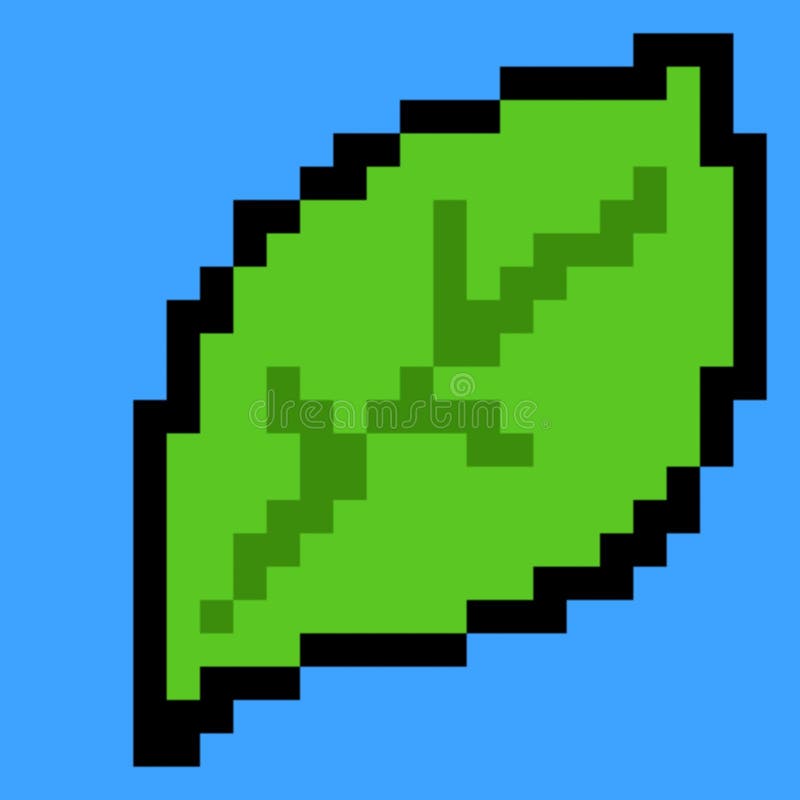Pixel Art of Leaf Icon Isolated Stock Illustration - Illustration of ...