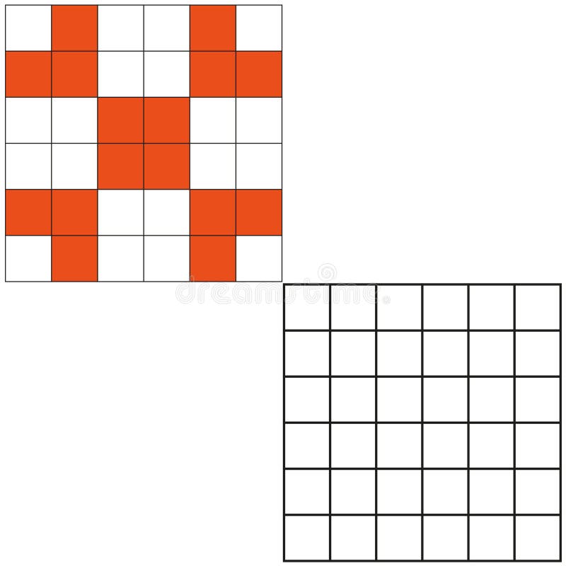 Pixel Art Grid. Red Cross Pattern. Vector Design Stock Vector ...