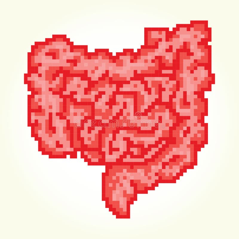 Pixel Art Guts Isolated Vector Illustration Stock Vector - Illustration ...