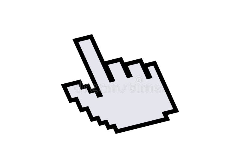 Pixel Art Hand Cursor Icon for Digital Navigation Stock Illustration ...