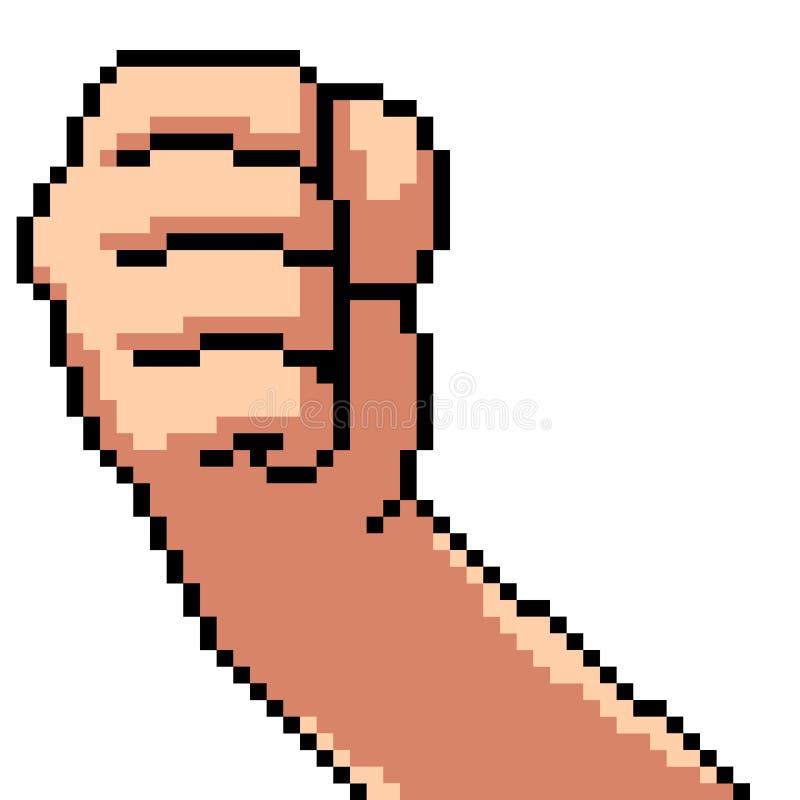 Pixel art hand fist cheer stock vector. Illustration of punch - 268477257