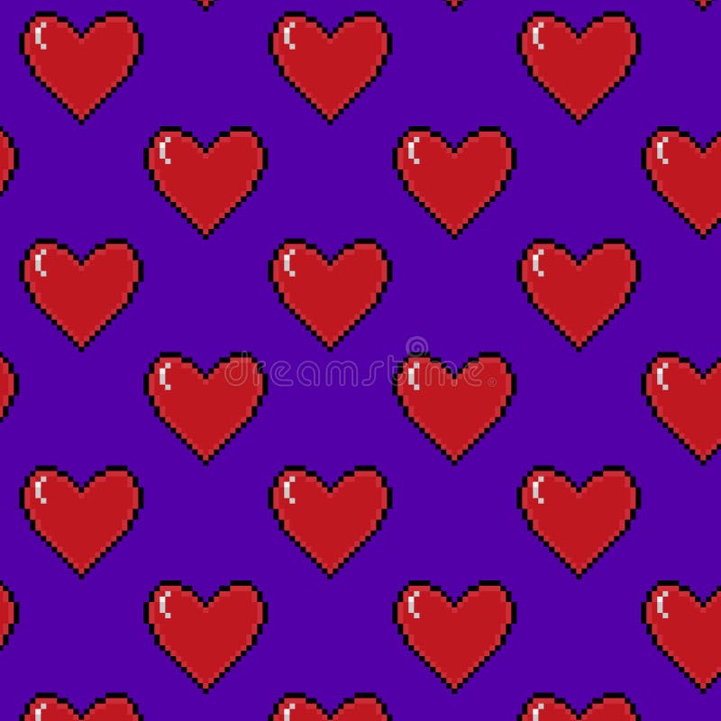 Pixel Art Heart Seamless Pattern Stock Illustrations – 1,020 Pixel Art ...