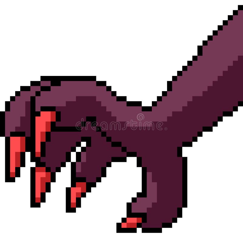Pixel art hell devil hand stock vector. Illustration of cartoon - 268477265
