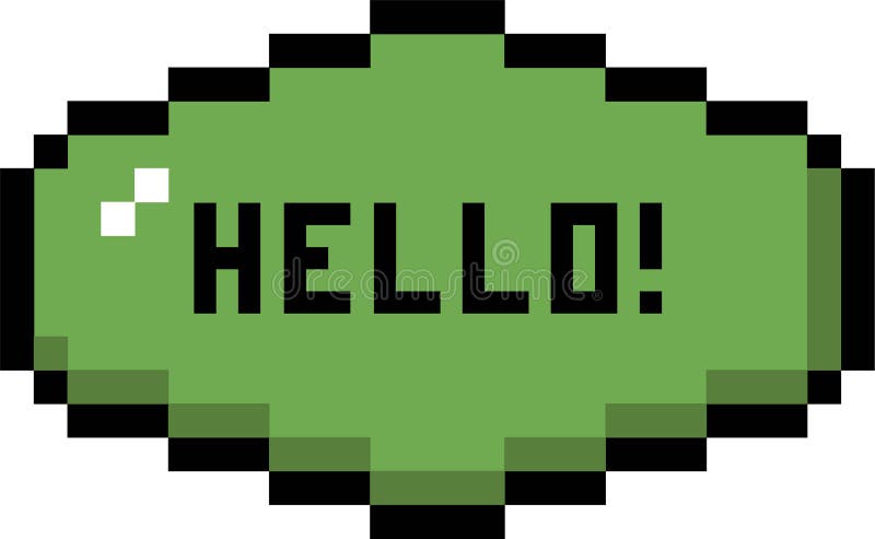Pixel Art Hello Speech Bubble Stock Vector - Illustration of bubble ...