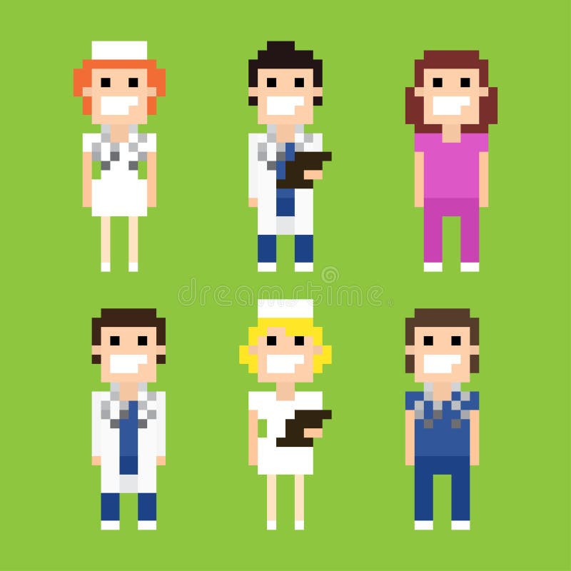 Doctor pixel art stock vector. Illustration of isolated - 86619973