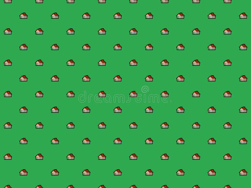 Pixel Art House Background - High Res Seamless Pattern Stock ...