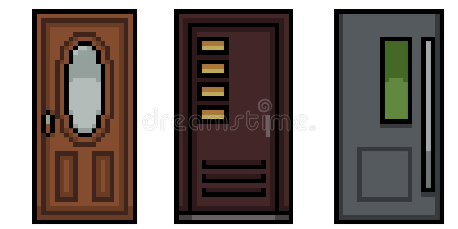 Pixel Art Door with Vibrant Colors by Pixelplantmaster Stock ...