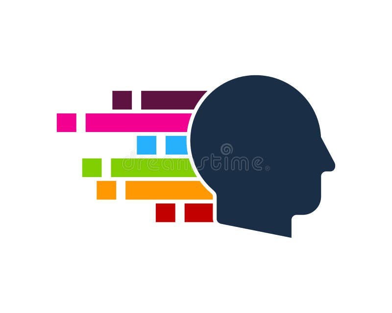 Pixel Art Human Head Logo Icon Design Stock Vector - Illustration of ...