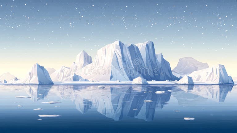 Pixel Art Iceberg Panorama ilustração stock. Ilustração de digital ...