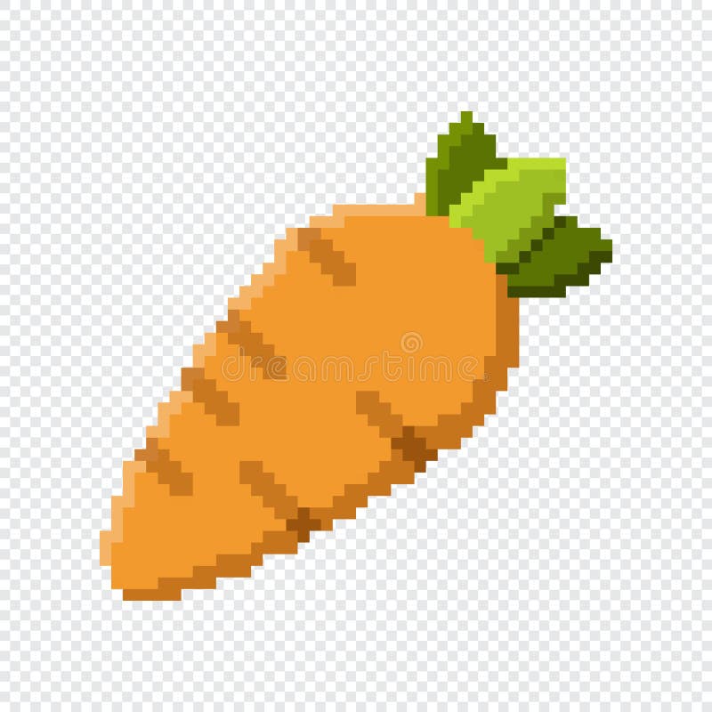 Pixel Art Icon. Pixel Art Carrot Icon. Cute Pixel Carrot. Vegetables ...
