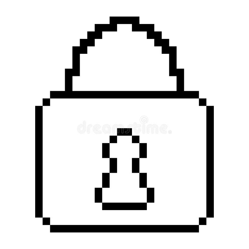 Pixel Art Icon of Lock Security Symbol Stock Illustration ...