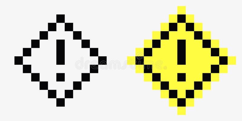 Set Warning Sign Pixel Art Icon Vector Illustration. Stock Vector ...