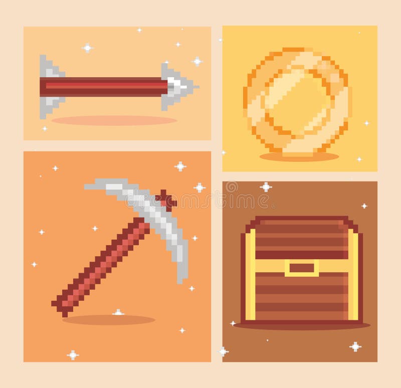 Pixel Art Icons Set stock abbildung. Illustration von biss - 255460531