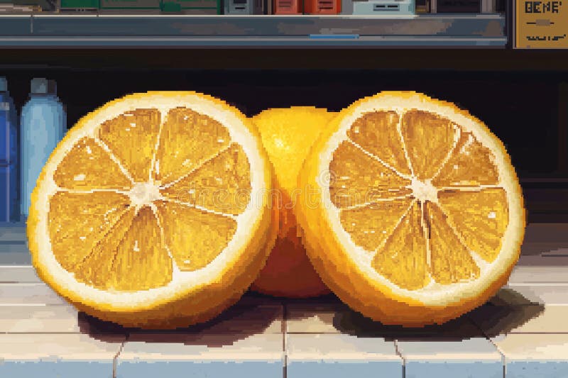 Pixel Art Illustration of of a Bunch of Lemons Stock Illustration ...