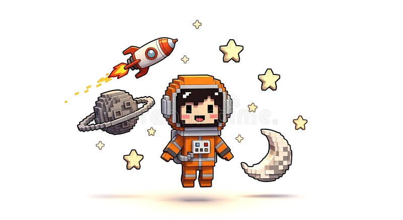 Pixel Space Rocket Art Cartoon Stock Illustrations – 704 Pixel Space ...