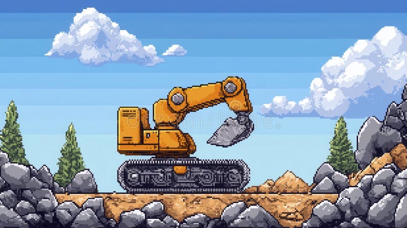 Pixel Excavator Stock Illustrations – 345 Pixel Excavator Stock ...