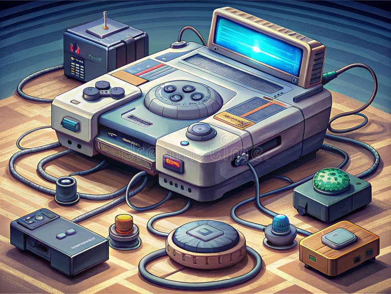 Pixel Art Illustration of a Retro Computer System with Accessories ...