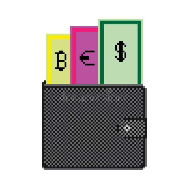 Pixel Art Illustration. Wallet with Money Stock Illustration ...