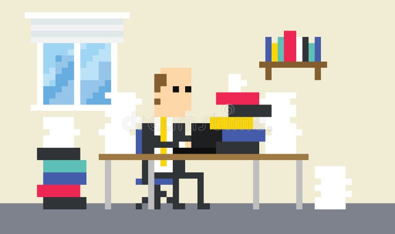Set of Pixel Art Businessman Icons. Vector Illustration Decorative ...