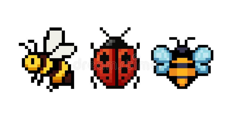 Cartoon Bee Pixel Art Illustration Stock Illustrations – 113 Cartoon ...