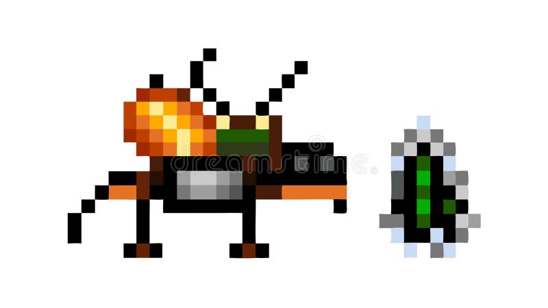 Pixel art insect moth stock vector. Illustration of pixel - 102862415