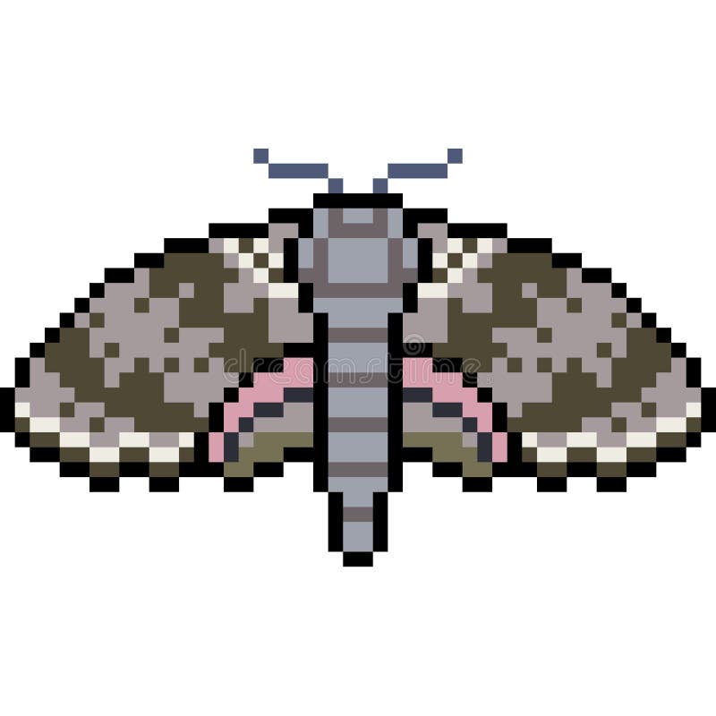 Pixel art insect moth stock vector. Illustration of insect - 102862165
