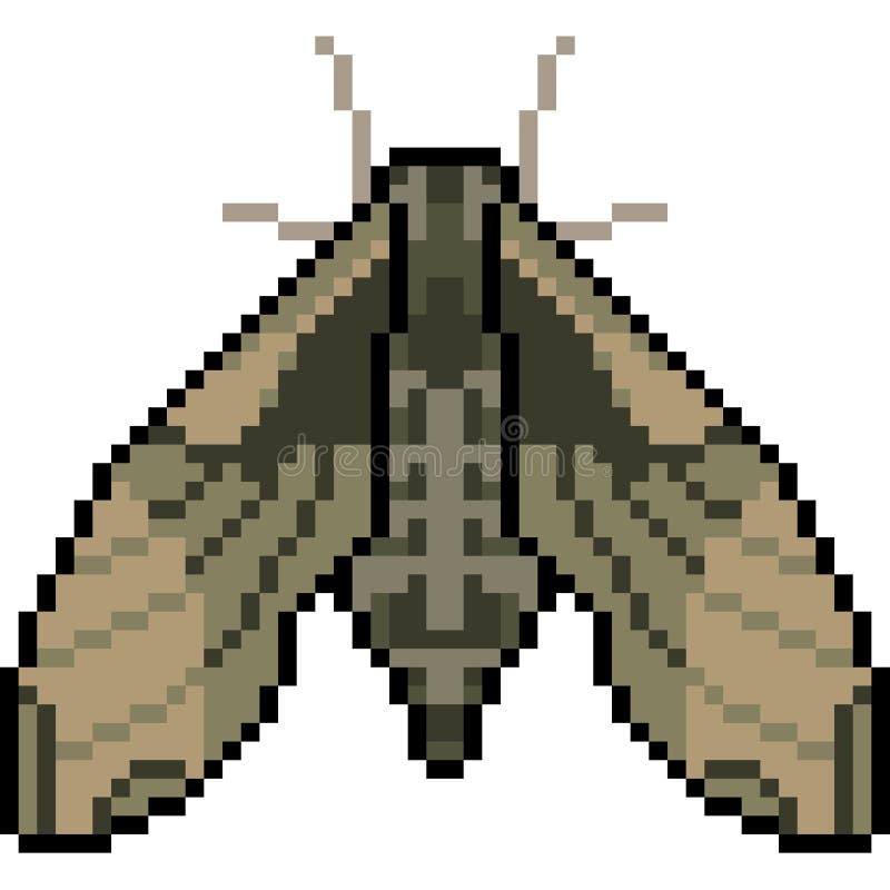 Pixel art insect moth stock vector. Illustration of insect - 102862165