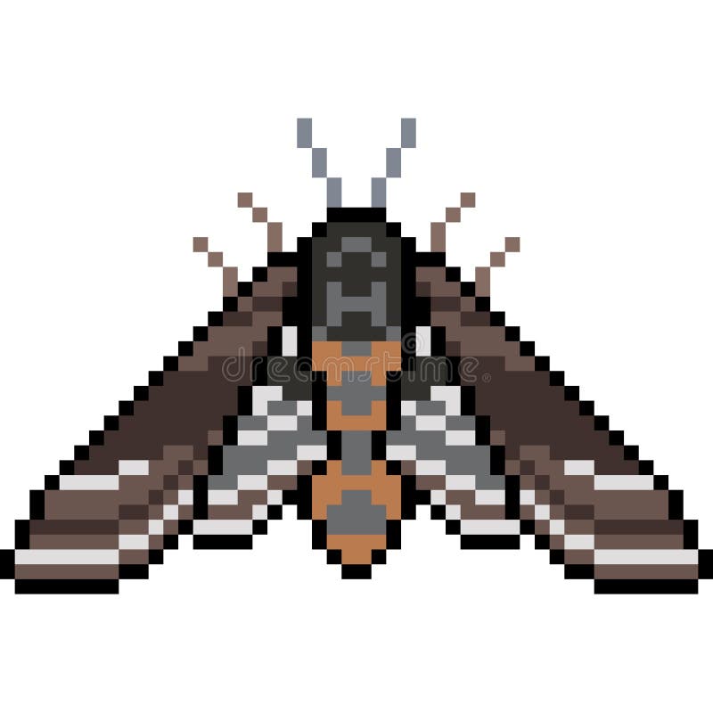 Pixel art insect moth stock vector. Illustration of insect - 102862165