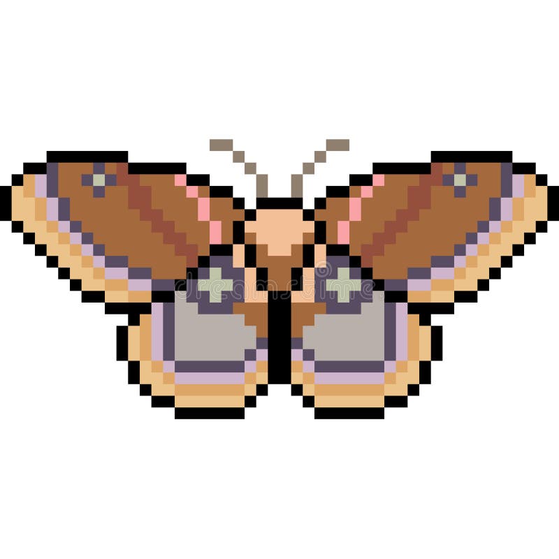 Pixel art insect moth stock vector. Illustration of pixel - 102862415