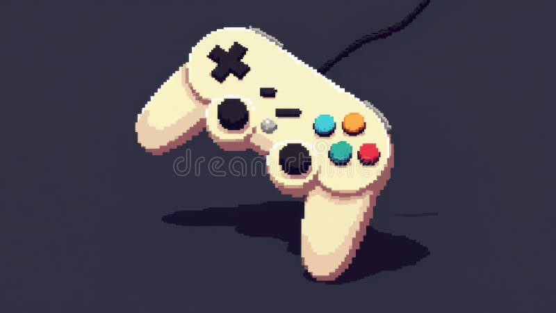 A Pixel-art Inspired 3D Game Controller Icon with Retro Colors, Slight ...